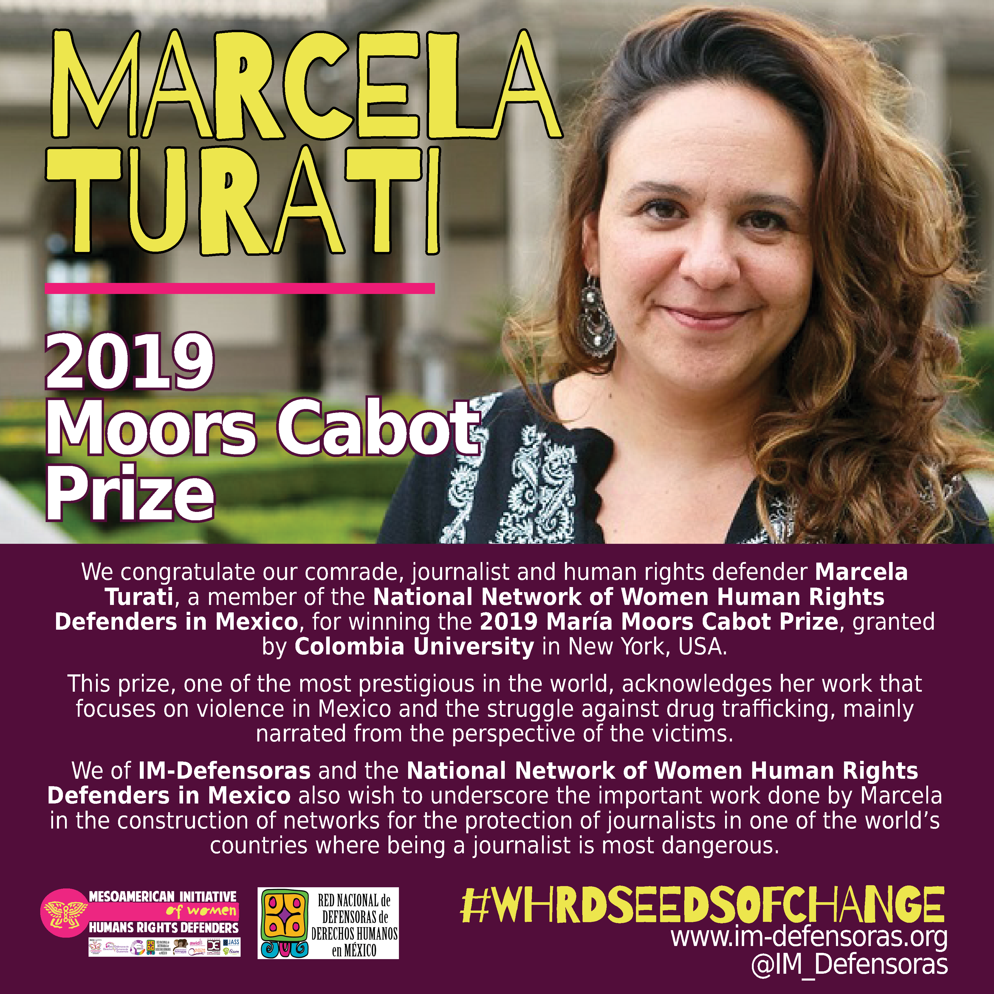 We congratulate mexican journalist Marcela Turati, 2019 Moors Cabot ...
